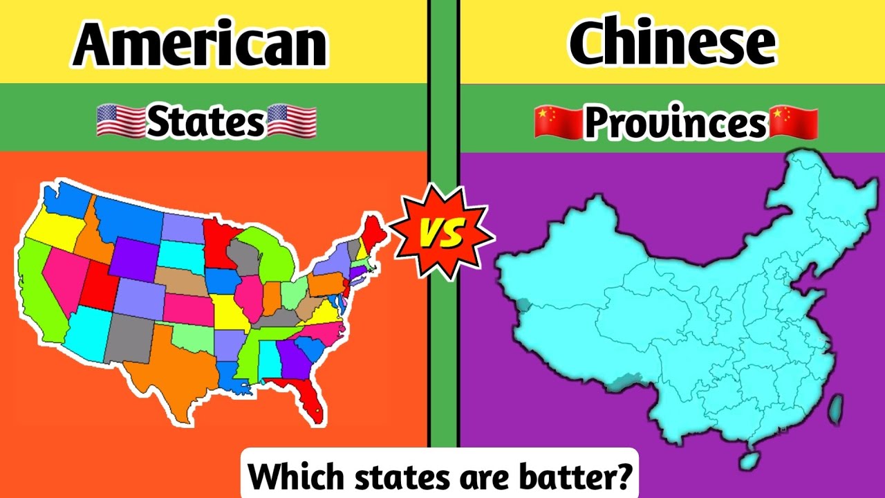 American States vs Chinese provinces comparison 2022|USA vs CHINA 2022 ...
