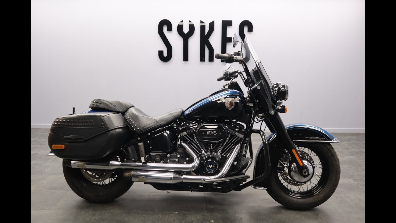 2018 Harley-Davidson FLHCS Softail Heritage in Legend Blue - YouTube