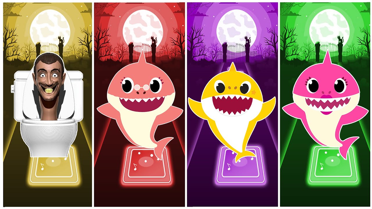 Skibidi Toilet 🆚 Baby Shark Red🆚 Baby Shark Yellow 🆚 Baby Shark Pink 🆚 ...