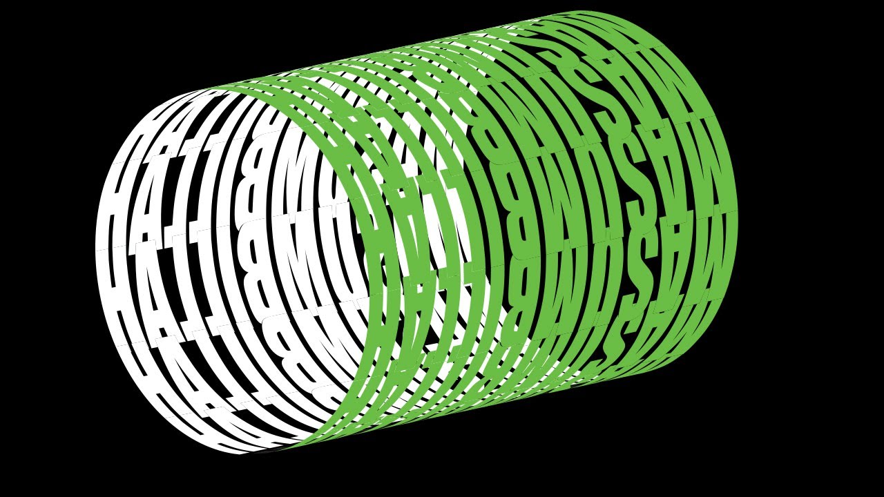 3D Cylinder Text Effect in Illustrator - YouTube