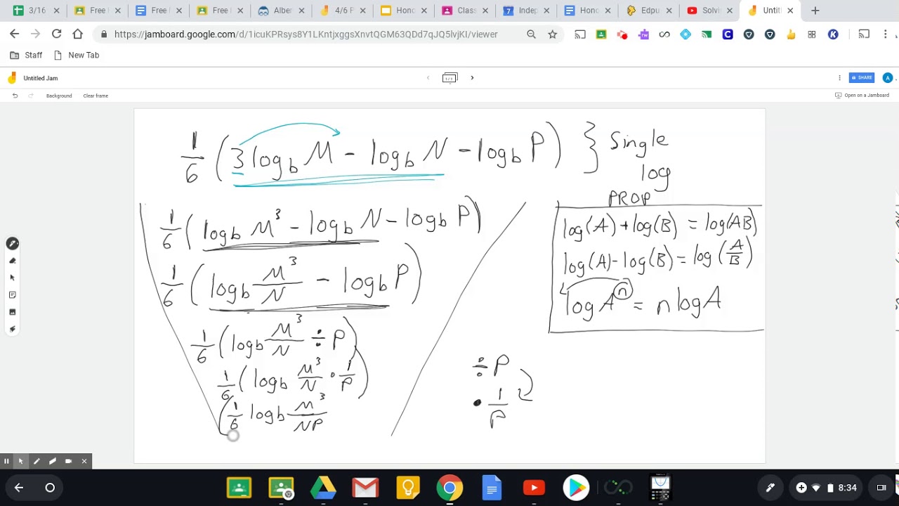 Writing as a single log and expanding log expressions - YouTube