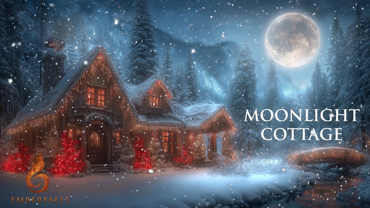 Moonlit Christmas Cottage | Enchanted Winter Ambience for Sleep ...