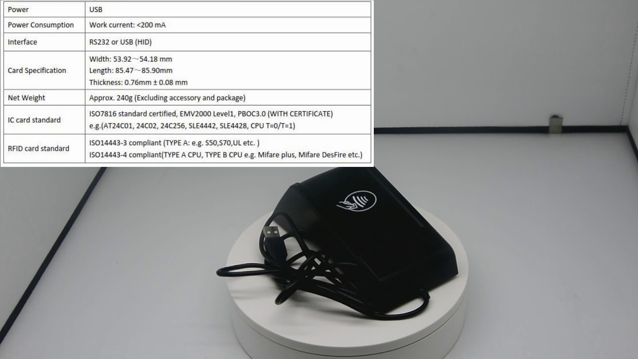 Desktop Smart Card Reader RFID Card Reader Mifare Card Reader Chip Card ...