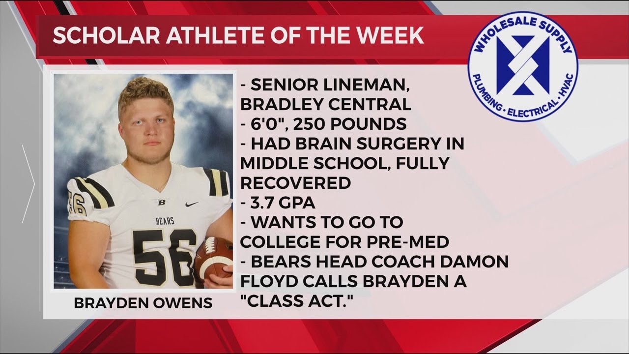 Scholar Athlete of the Week - Brayden Owens - YouTube