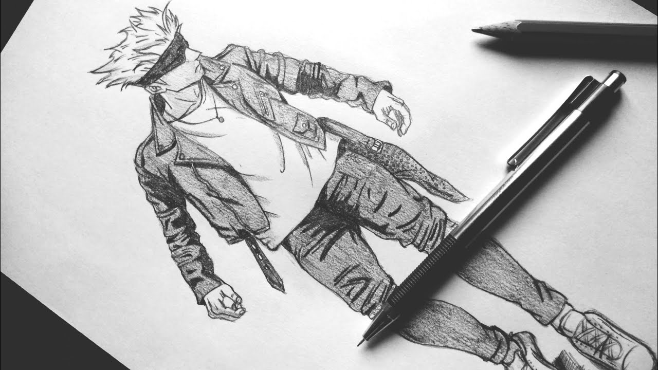 How to Draw Satoru Gojo From Jujutsu Kaisen - Step By Step - Tutorial ...