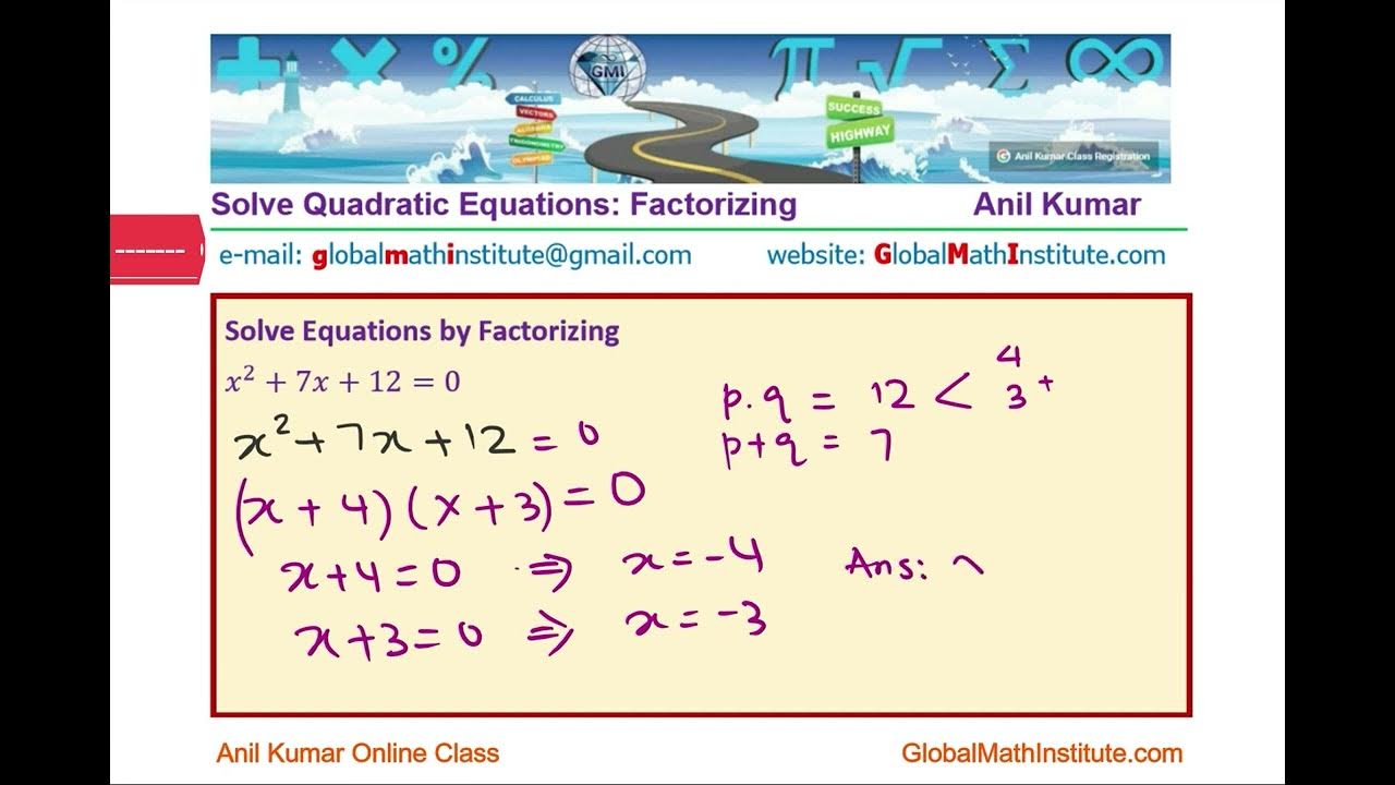 Solve Quadratic Equations by Factorising GCSE Maths 9 Higher and ...