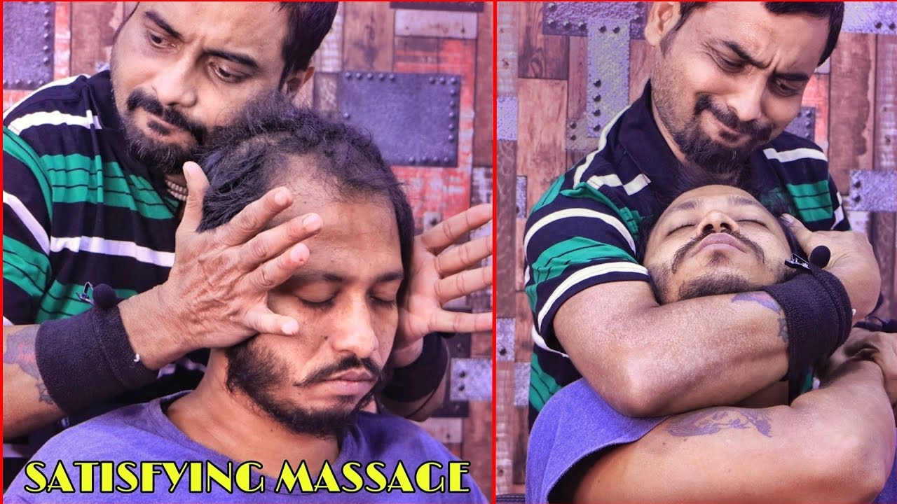 Relaxing Head And Back Body Massage Satisfying Soft Massage Indian