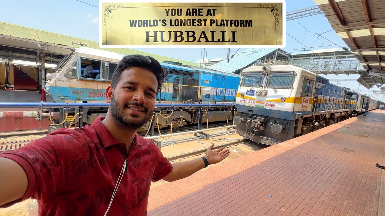 Journey to World's Longest Platform In Bangalore - Hubbali Jan Shatabdi ...