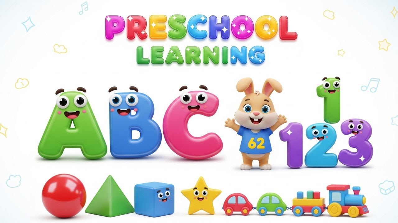 Preschool Learning 3 Year Old Activities : ABC Phonics, Color, Shapes ...