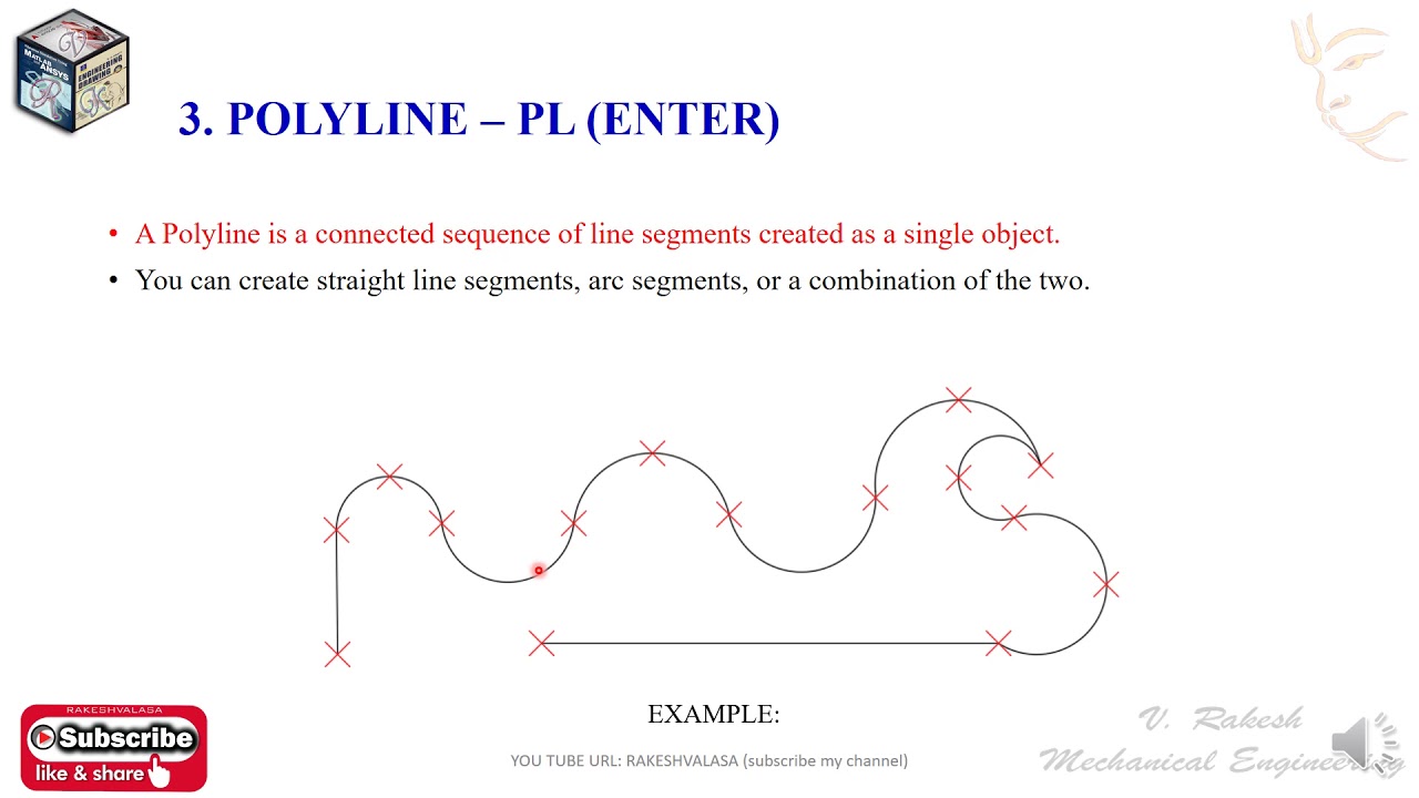 Draw toolbar commands (line, construction line, polyline, polygon ...