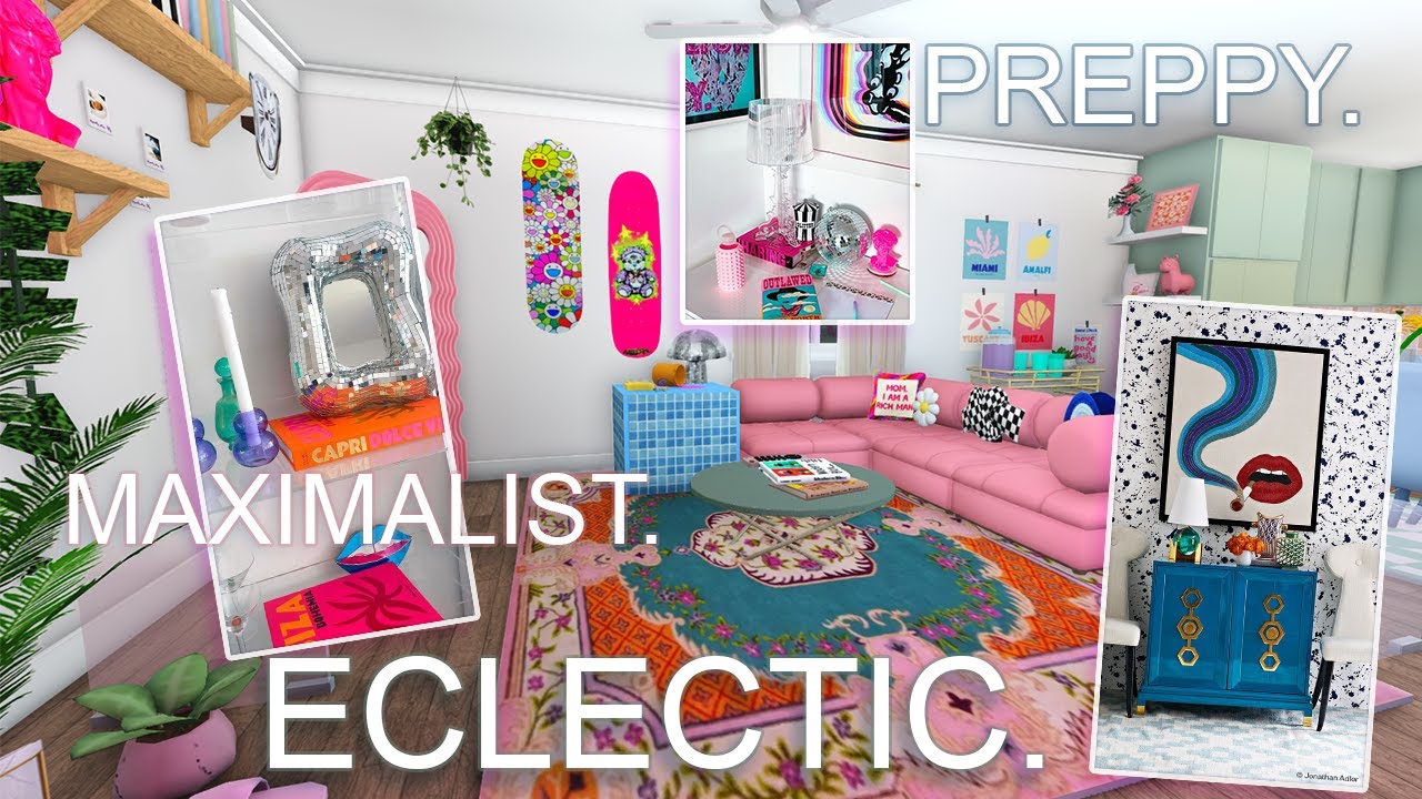 maximalist, eclectic, preppy aesthetic apartment | ROBLOX Bloxburg ...