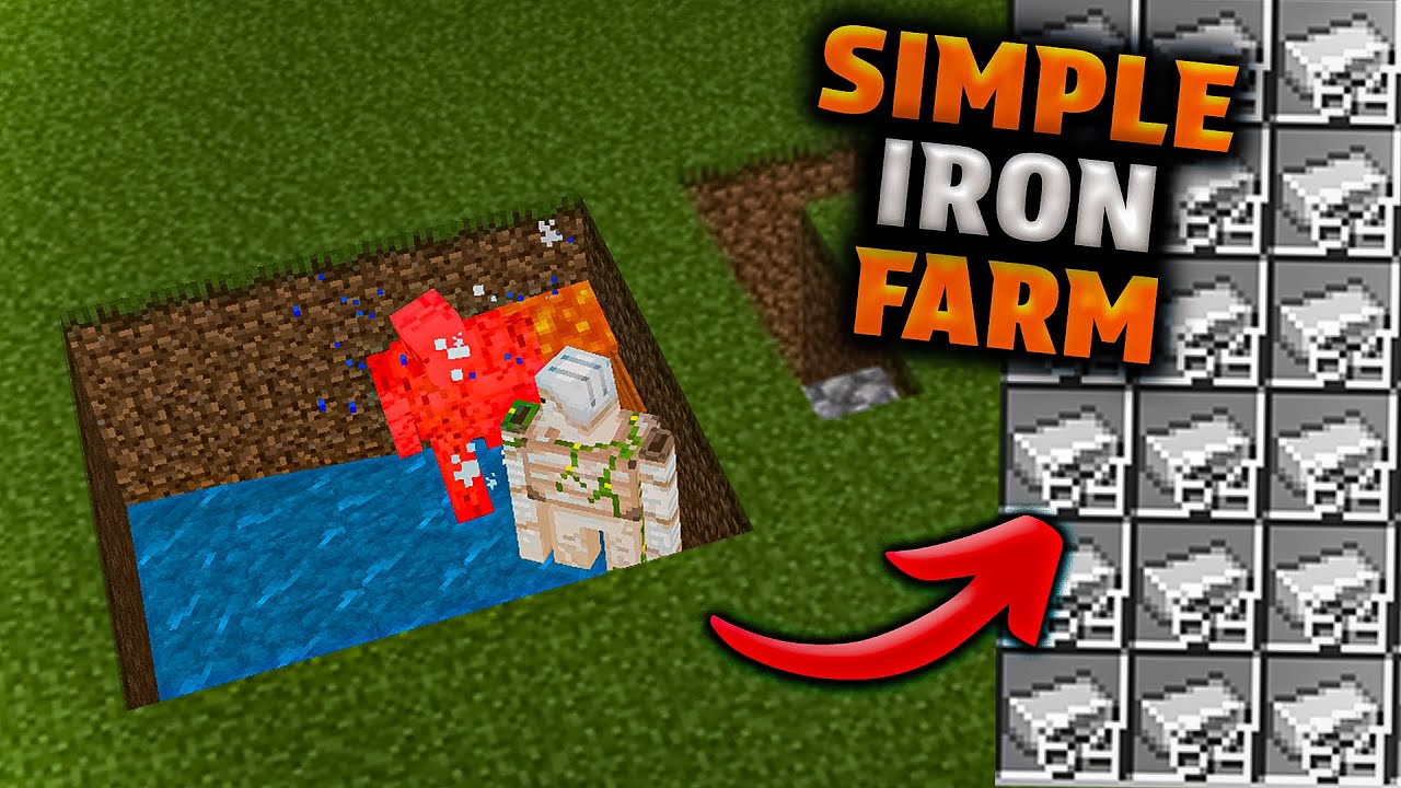 Simple 1.21 Iron Farm in Minecraft Bedrock (MCPE/Xbox/PS/Switch/PC ...