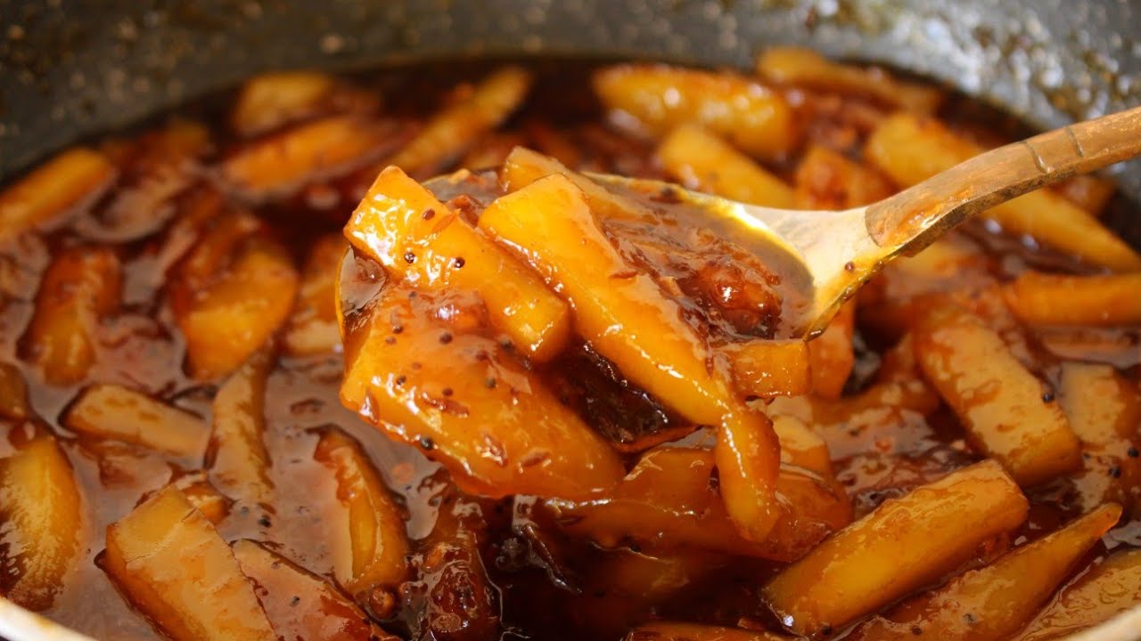 கிராமத்து மாங்காய் இனிப்பு | Sweet & spicy mango | Mango recipes tamil ...