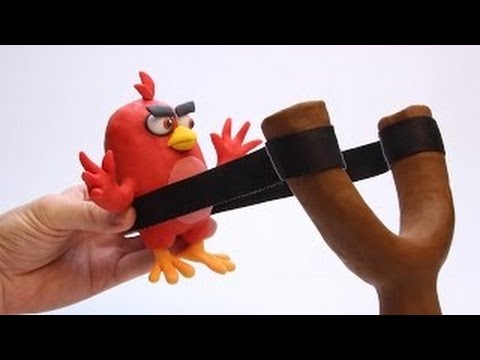 Shooting Angry Birds! Baby Red Angry Bird Stop Motion Movies ...