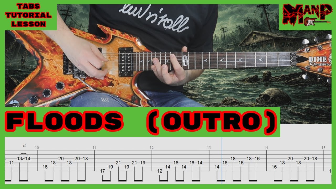 Floods Outro Pantera Cover Guitar Tab Tutorial Lesson 1683