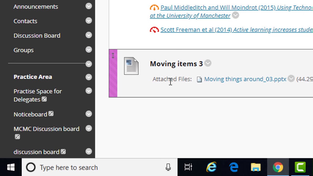 Moving things around on a page in Blackboard - YouTube