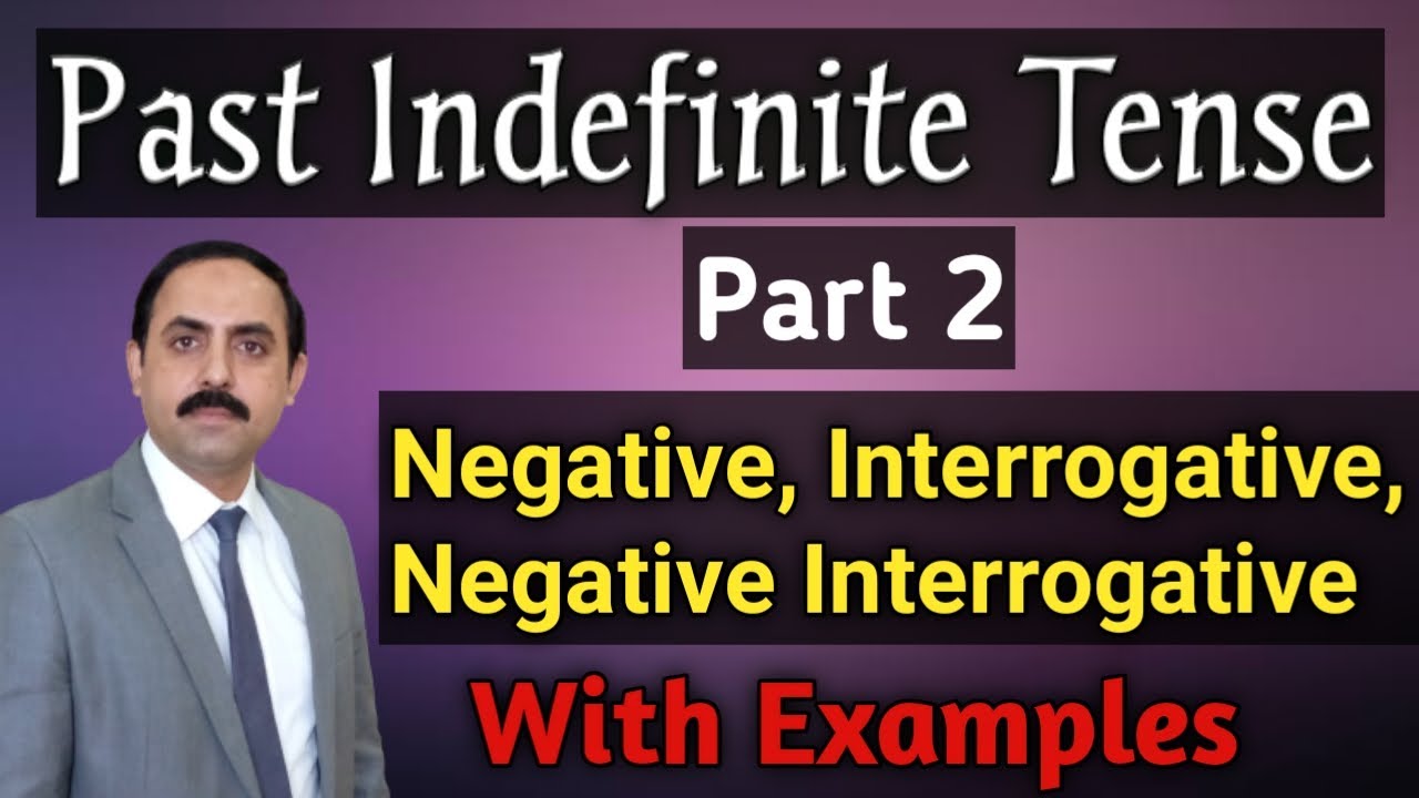 Past Indefinite Tense Part 2. Negative, Interrogative and Negative ...