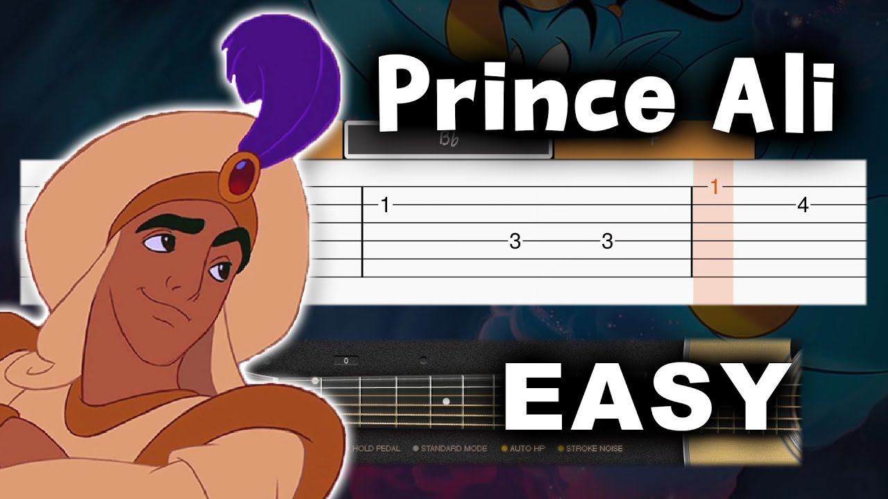 Aladdin - Prince Ali - EASY Guitar tutorial (TAB AND CHORDS) - YouTube