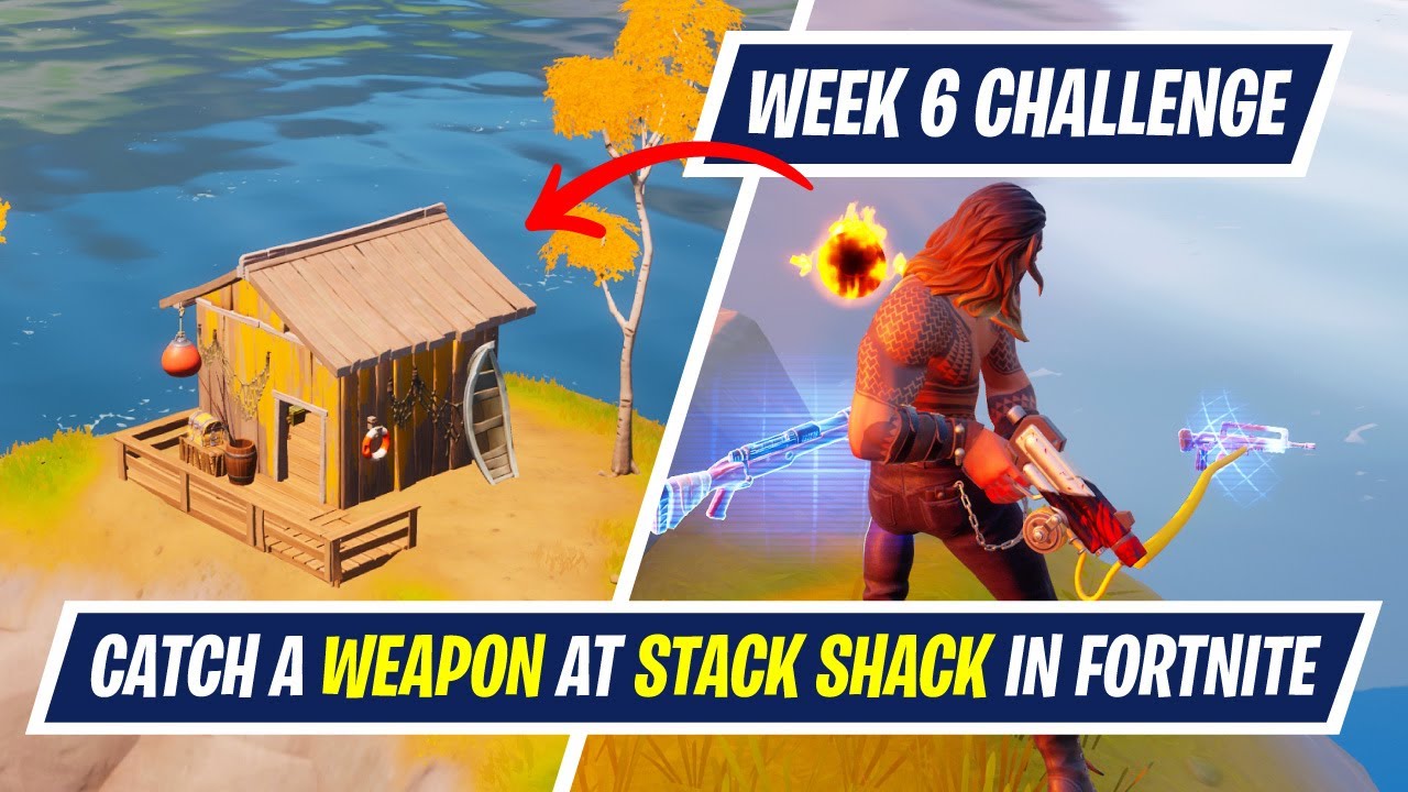 Catch a weapon at Stack Shack in Fortnite - YouTube
