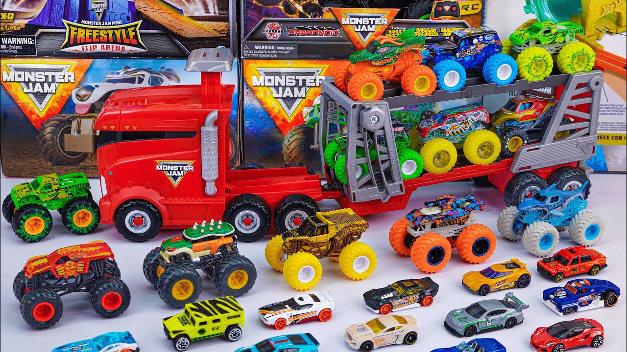 Monster Jam Mini Freestyle Flip Arena Playset | Unboxing and Review of ...