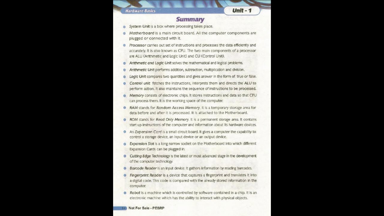 # Computer 7 Unit 1 Summary - YouTube