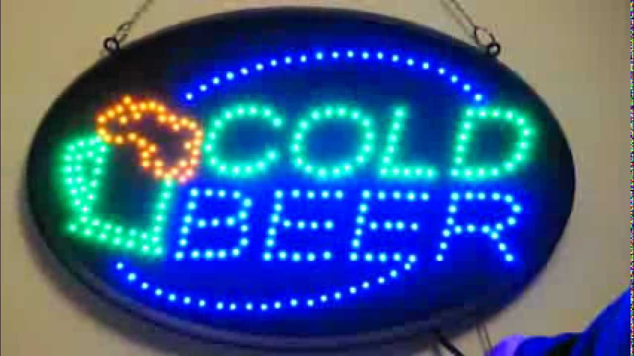animated Cold Beer led sign - YouTube