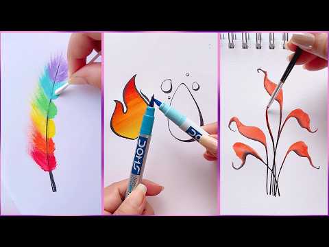 12 Easy Creative Art Hacks When You’re Bored || Art Ideas || painting for Beginners