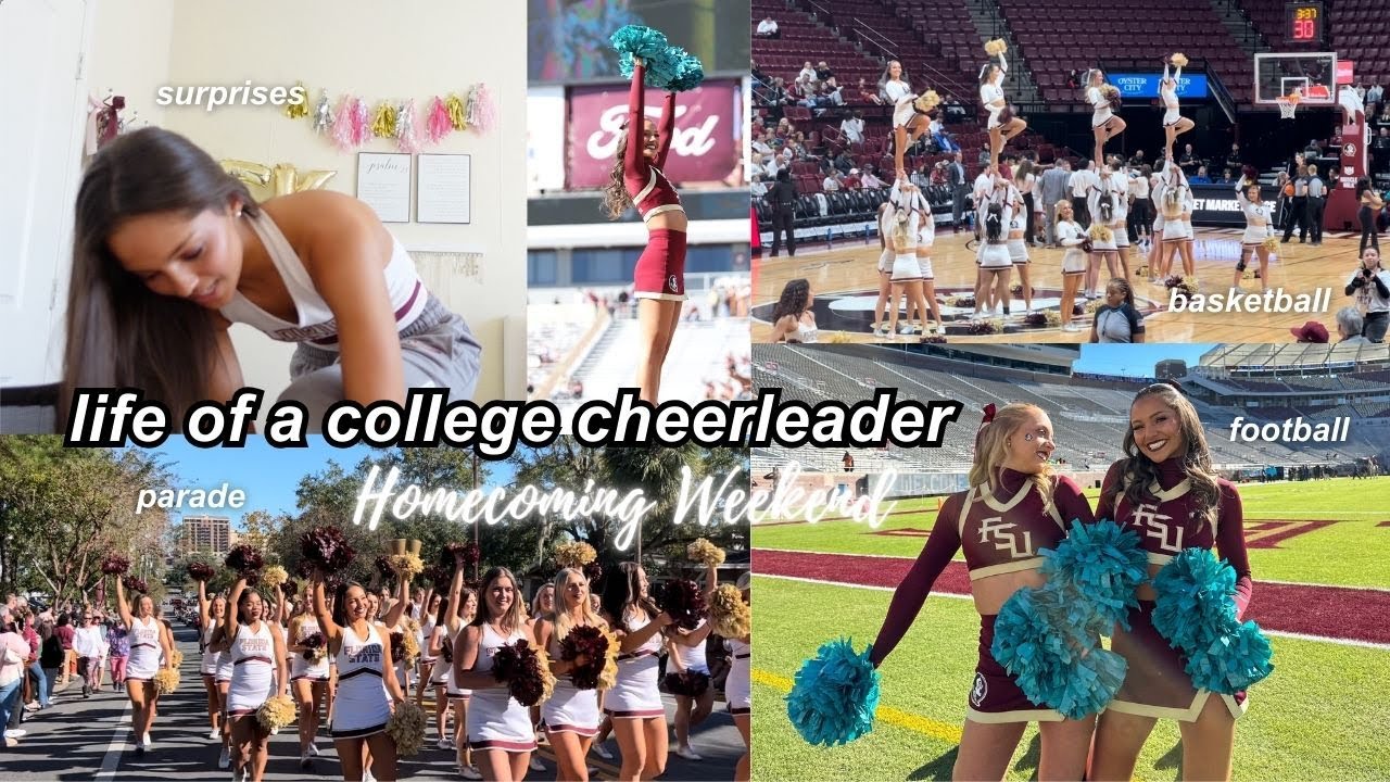 LIFE OF A COLLEGE CHEERLEADER | homecoming, parade, football ...