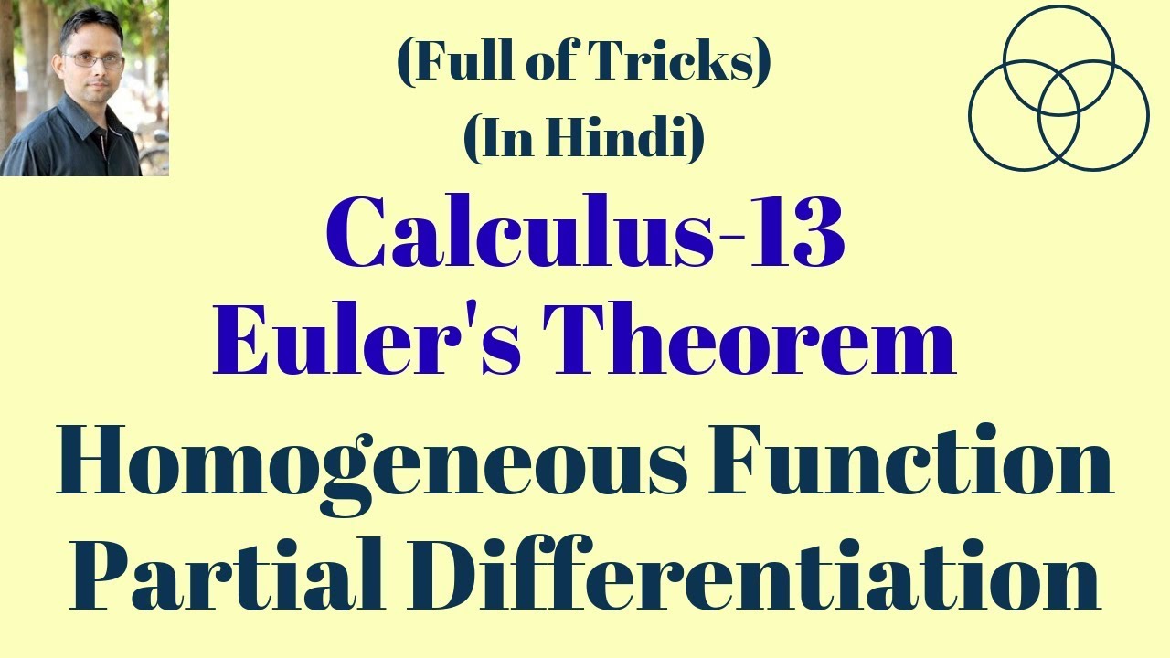 Euler's Theorem on Homogeneous Function (Engineering Mathematics-74) by ...