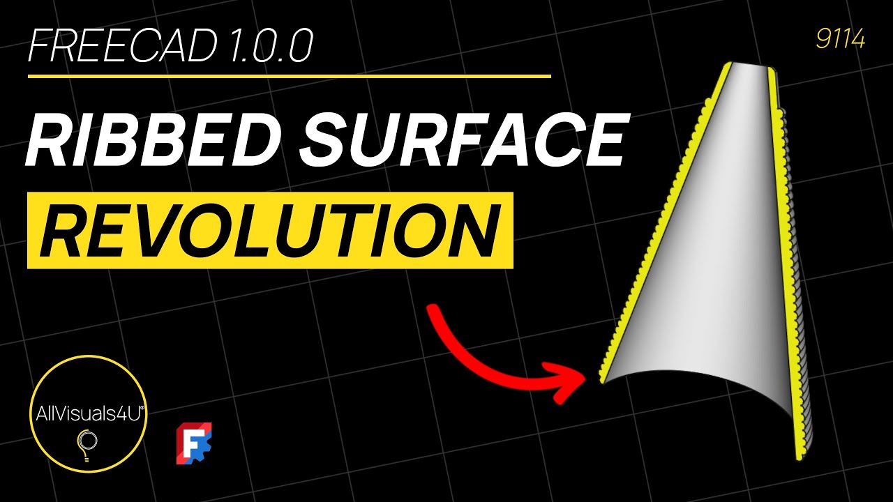 🥓 FreeCAD Ribbed Surface - FreeCAD Revolve - FreeCAD Sketcher - FreeCAD Pattern Sketch - YouTube