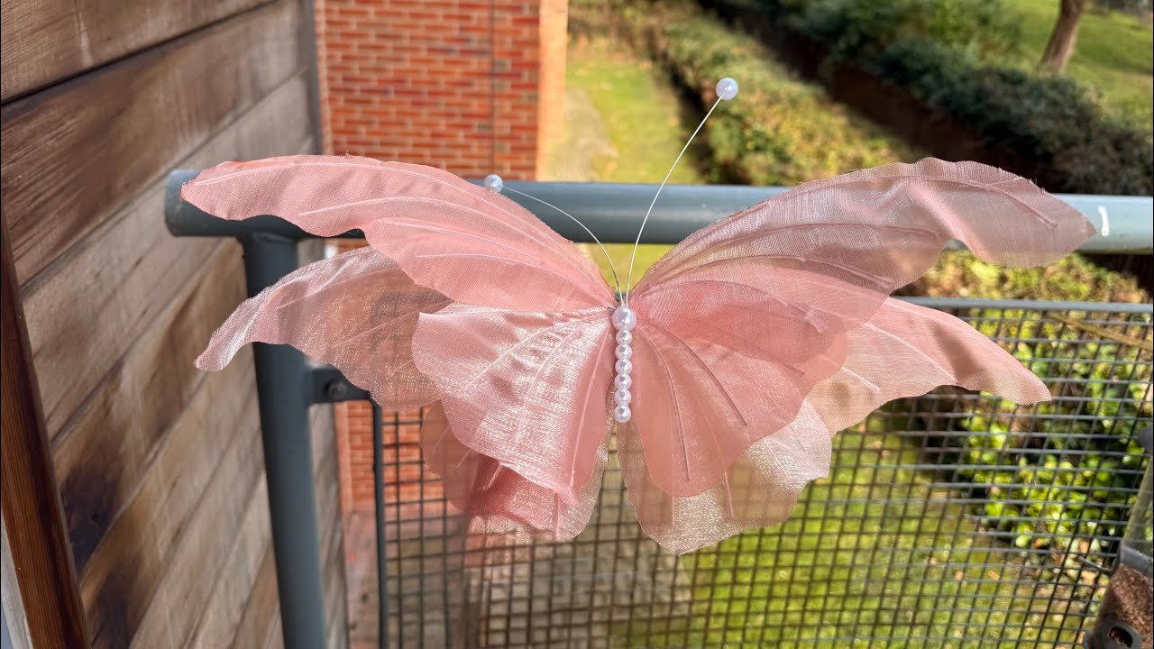 How To Make Easy And Simple Organza Butterfly | Step By Step Tutorial ...