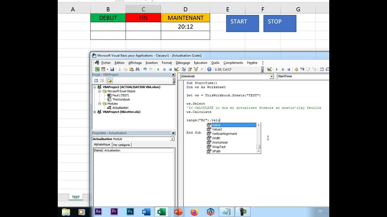 TUTO EXCEL VBA - ACTUALISATION FORMULE - YouTube