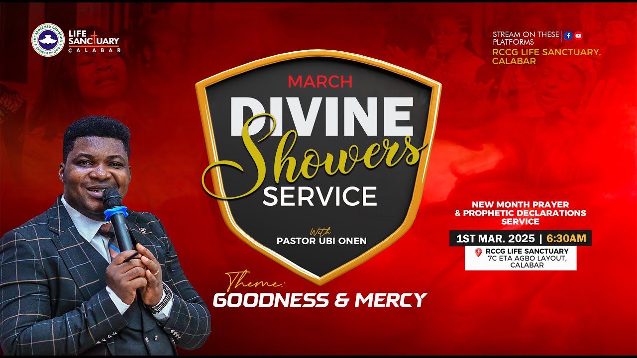 MARCH DIVINE SHOWERS WITH PASTOR UBI ONEN || GOODNESS & MERCY || 1ST ...