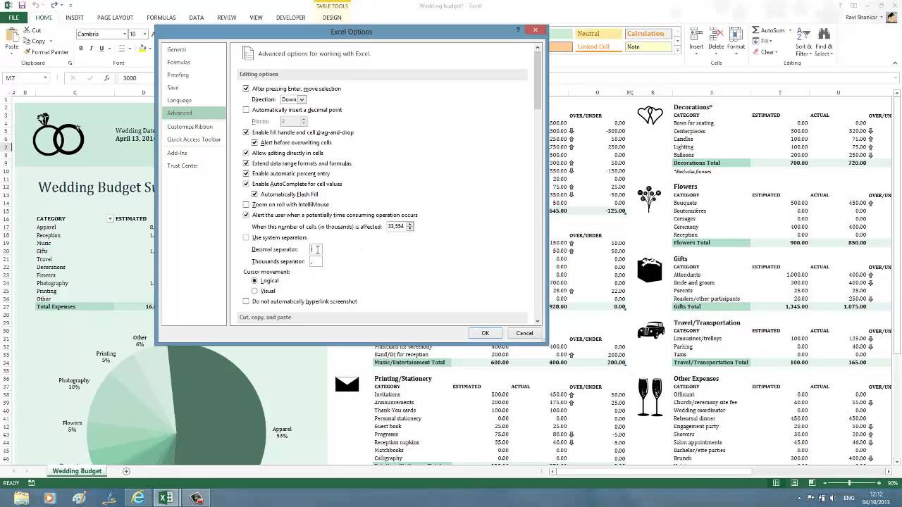 Customize Decimal Seperator In Excel 2013 YouTube customize-decimal-seperator-in-excel-2013-youtube