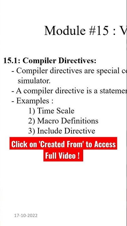 #verilog #compiler #directives #vlsidesign #interview # ...