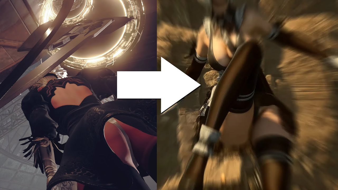 NieR Upskirt Reaction Evolution: Automata Vs Replicant Vs Stellar Blade - YouTube