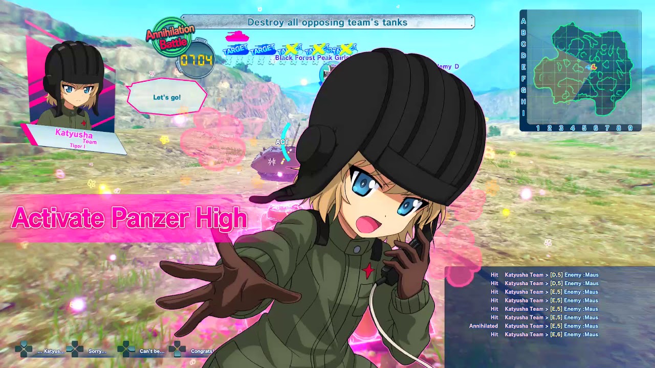 Girls Und Panzer: Dream Tank Match Tiger I Challenges - YouTube
