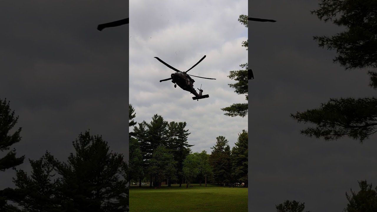 Blackhawk Helicopter Landing in Field - YouTube