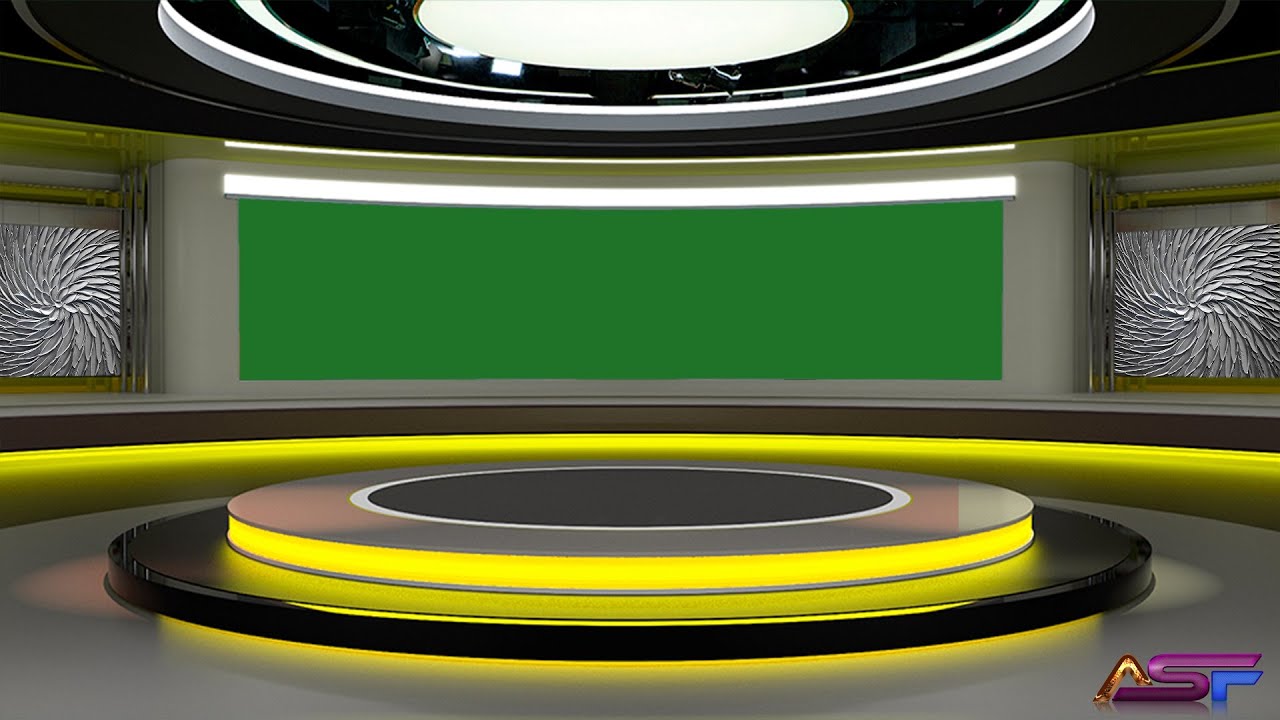 HD Green Screen Virtual Studio Yellow Free To Use - YouTube