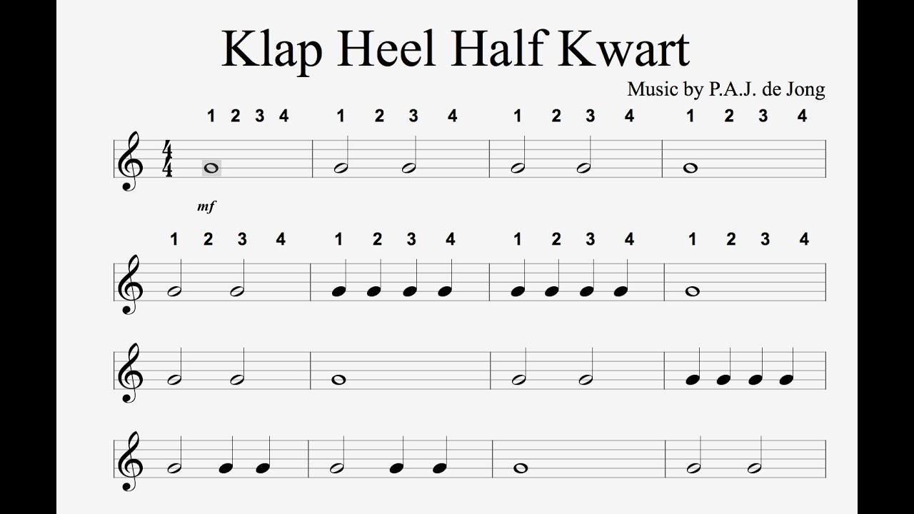 Klapoefening Hele Halve Kwartnoot - YouTube