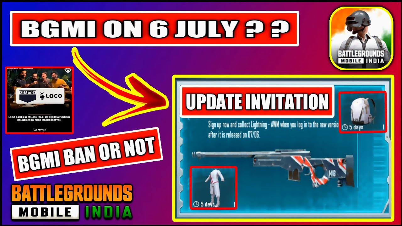 BGMI - Final Version On 6th July ? BGMI BAN OR NOT | Update Invitation ...