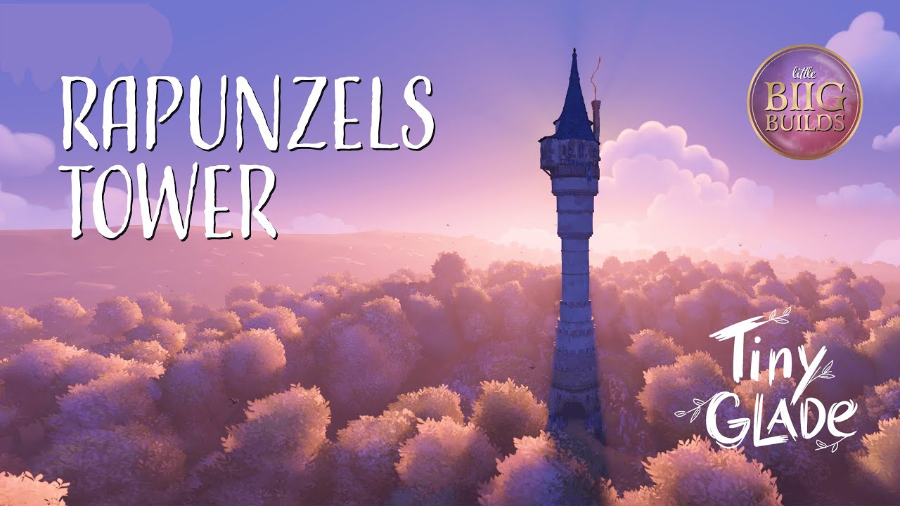 RAPUNZEL'S TOWER - Tiny Glade - Disney Speed Build - Cozy Games - YouTube
