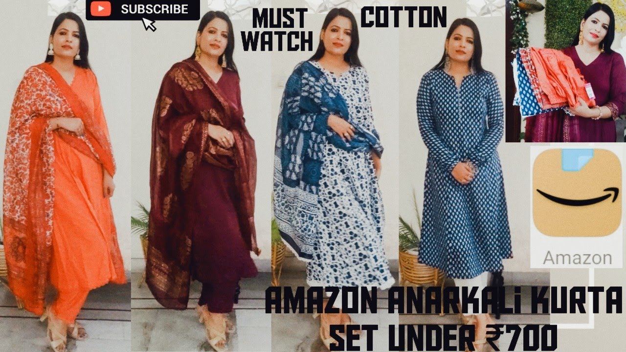Amazon 💁Stylish Affordable "Anarkali Kurta Set" under ₹700/- | - YouTube
