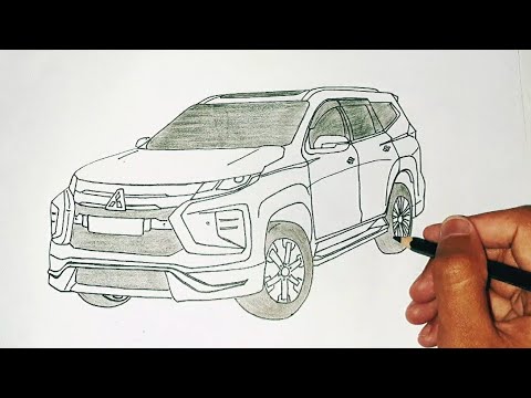 MENGGAMBAR MOBIL ALL NEW PAJERO SPORT 2021!! || CAR DRAWINGS All NEW ...