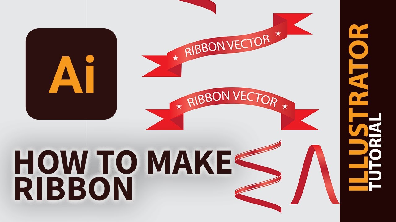 How to make Ribbon | Illustrator Tutorial - YouTube