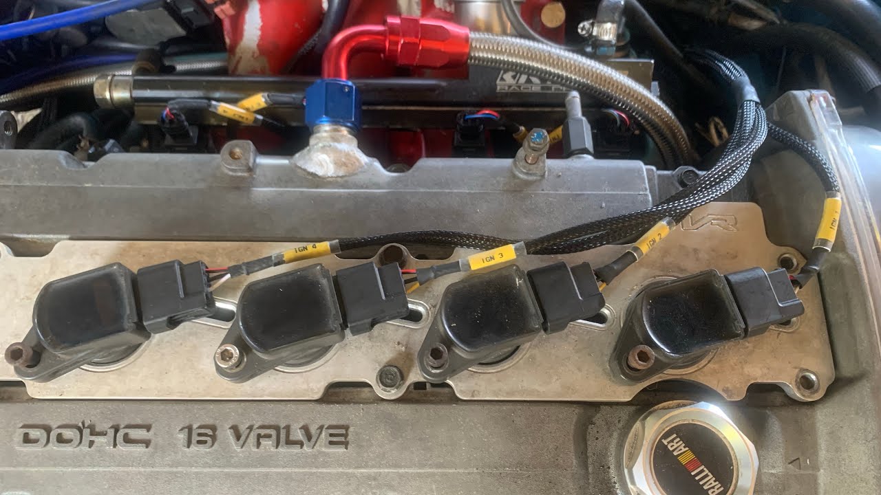 Engine 4g93 management link plug in test new wiring harness.. - YouTube