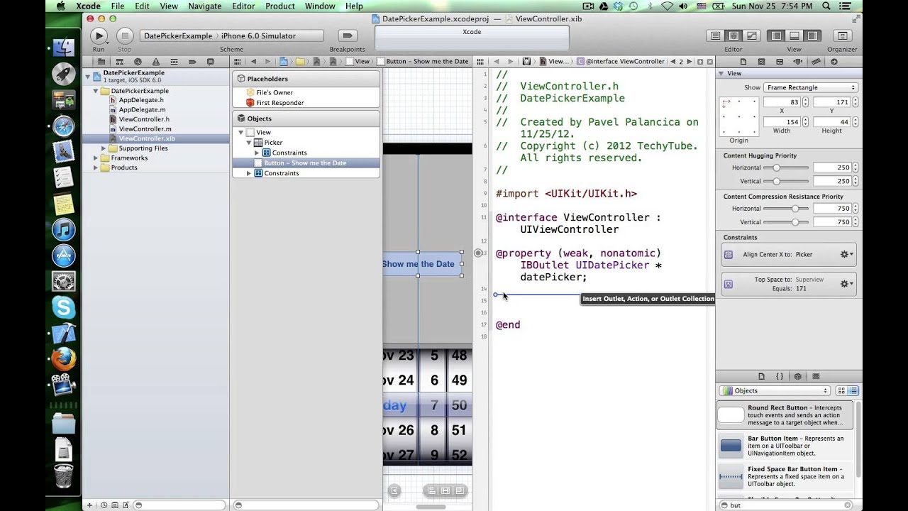 How to create a UIDatePicker in iOS - YouTube