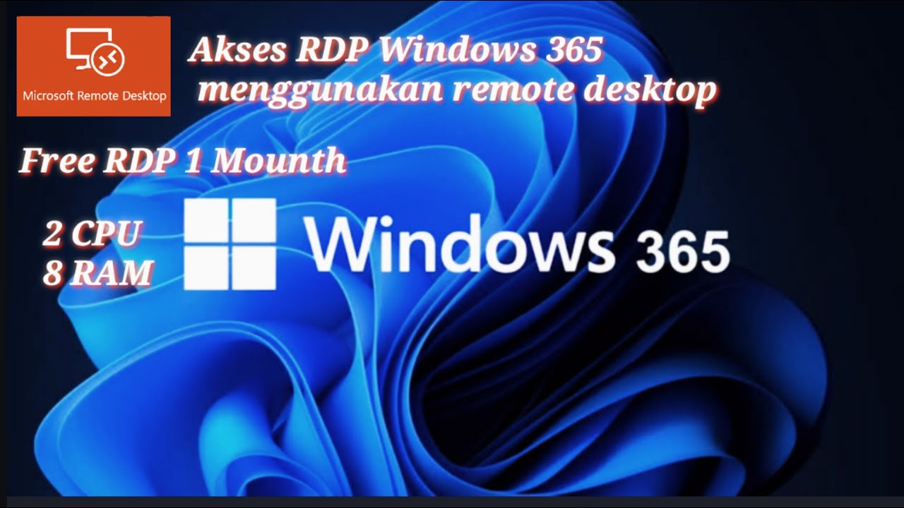 Cara membuka RDP wind0ws 365 menggunakan remote desktop | Free RDP - YouTube
