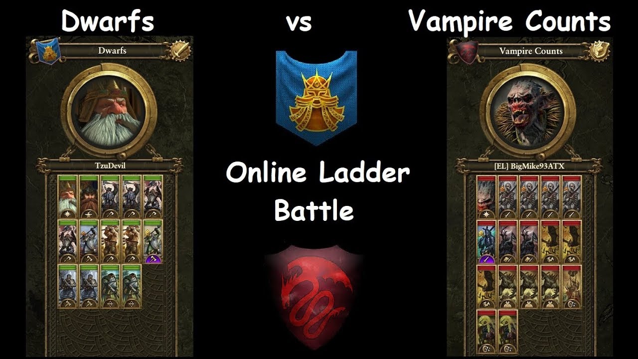 Dwarfs vs Vampire Counts - Online Ladder Battle (Strigoi) - YouTube