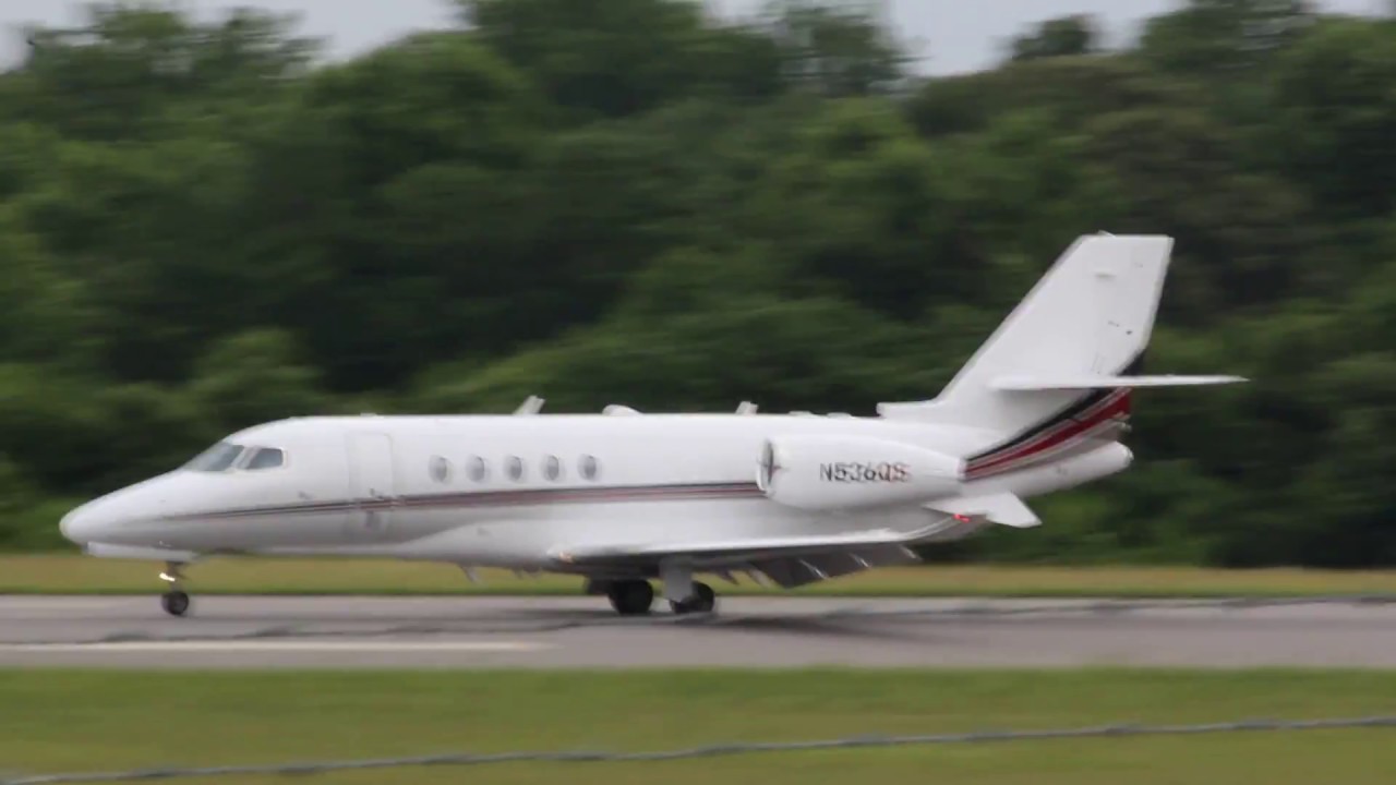 NetJets Cessna Citation Latitude Landing at Hickory Regional Airport (5 ...